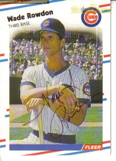 Wade Rowdon Autograph Collection Entry At Startiger