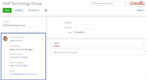 How To Add A Primary Contact Module To A Custom Account Page In Creatio