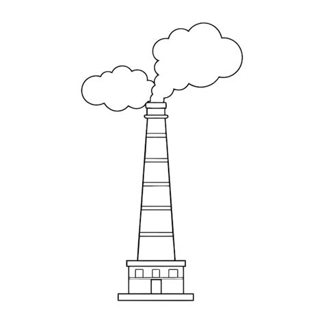A Drawing Of A Smoke Stack With Smoke Coming Out Of It Premium Ai