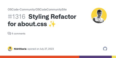 Styling Refactor For Aboutcss · Issue 1316 · Oscode Community