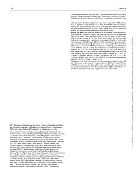 PDF Comparison Of Incidence And Predictors Of New Left Bundle Branch Block And Permanent