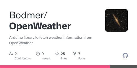GitHub Bodmer OpenWeather Arduino Library To Fetch Weather Information From OpenWeather