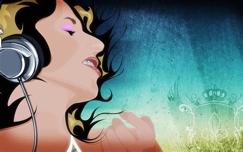 Girl Face Headphones Wallpaper Hd Vector 4k Wallpapers Images