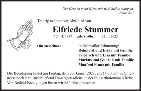 Elfriede Stummer Rechter Bestattungen Ek