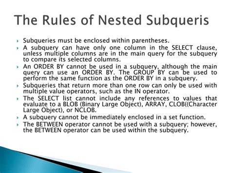 Nested Queries In Database PPTX