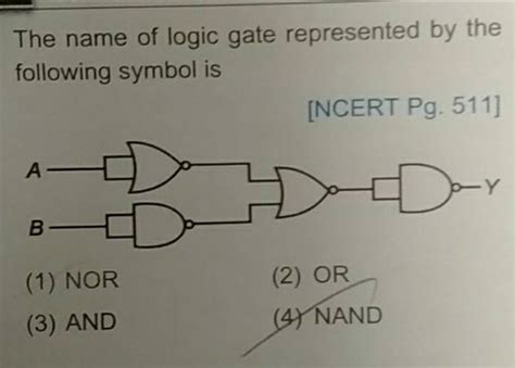 the name of logic gate represented by the following symbol is [ncert pg