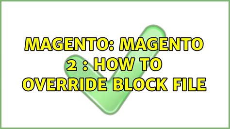 Magento Magento 2 How To Override Block File Youtube