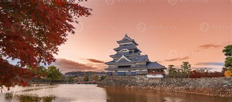 Matsumoto Castle Or Crow Castle In Autumn Is One Of Japanese Premier