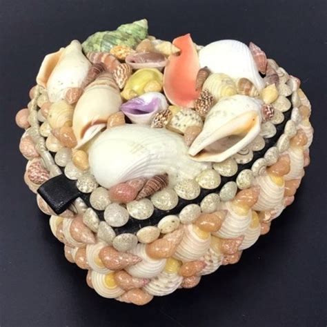 Vintage Accents Vintage Large Heart Shell Jewelry Box Poshmark