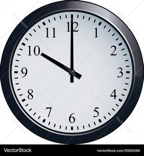 Realistic Wall Clock 10 Oclock Royalty Free Vector Image