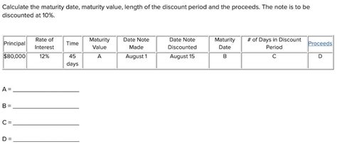 Solved Calculate The Maturity Date Maturity Val SolutionInn