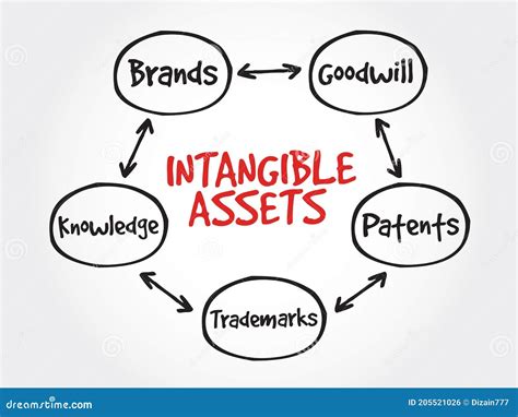 Intangible Assets Types Strategy Mind Map Stock Illustration