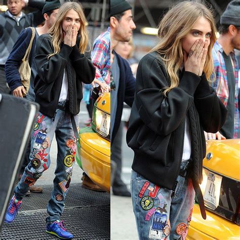 Cara Delevingne Rocks Some Pretty Awesome Patch Covered Jeans For A