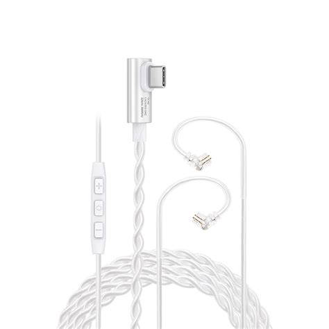 jcally tc40 type c 8 core twist silver plated earphone cable qdc