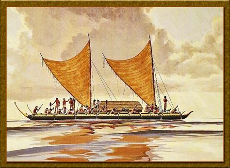 Ancientcanoeindoldrums Hawaiian Artists Outrigger Canoe Australian