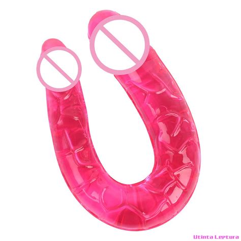 31cm Double Long Soft Jelly Lesbian Anal Plug Massage For Women