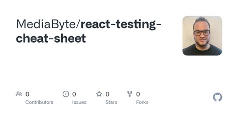 Github Mediabytereact Testing Cheat Sheet