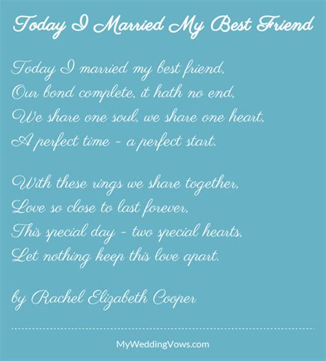 Today I Married My Best Friend Wedding Vows Examples