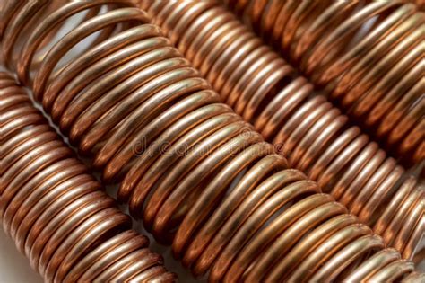 Copper Waste For Recycling Copper Wires Coiled Into Spirals Stock