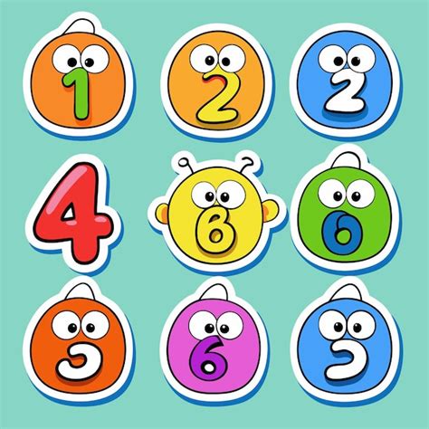 Cute Number Stickers Premium Ai Generated Vector