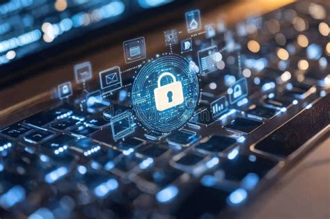 Cybersecurity Protection On Laptop Keyboard Stock Illustration Illustration Of Cryptocurrency