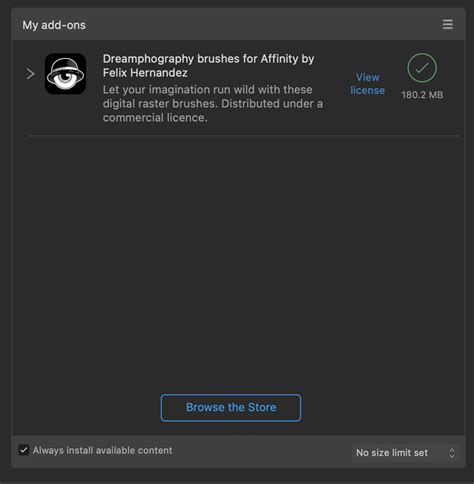 My Add Ons Not Appearing In The App Account Window Affinity On Desktop Questions MacOS And