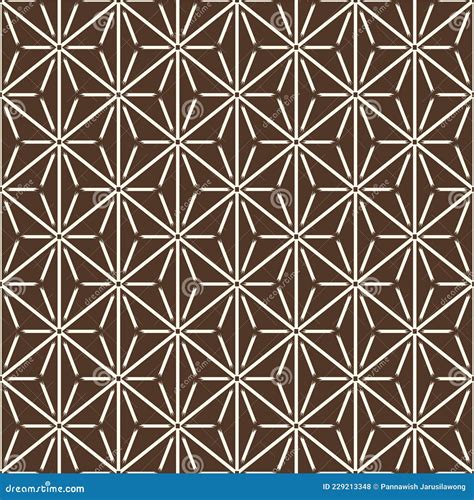 Japanese Hexagon Star Brush Net Vector Seamless Pattern Stock Vector Illustration Of Hexagon