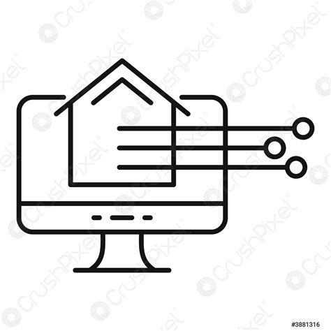 Smart House Control Icon Outline Style Stock Vector 3881316 Crushpixel