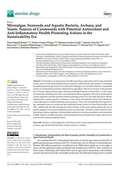 Pdf Microalgae Seaweeds And Aquatic Bacteria Archaea And Yeasts Sources Of Carotenoids