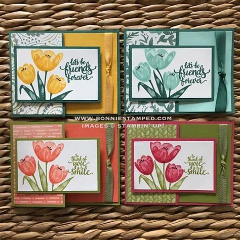 Three Cards With The Stampin Up Flowering Tulips Bundle How To Use The