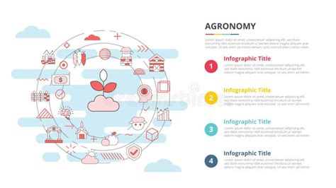 Agronomy Concept For Infographic Template Banner With Four Point List Information Stock Vector