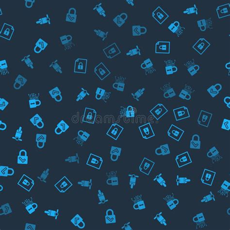 Set Scooter Document And Lock Cyber Security And Lock Check Mark On