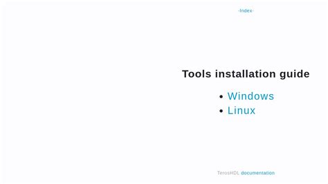 Windows Tools Installation Guide