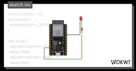 Esp 32 Blink Wokwi Esp32 Stm32 Arduino Simulator