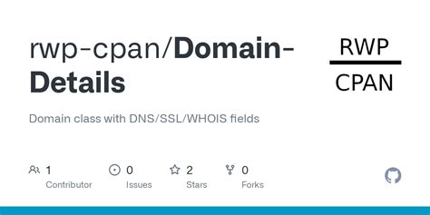 Github Rwp Cpandomain Details Domain Class With Dnssslwhois Fields