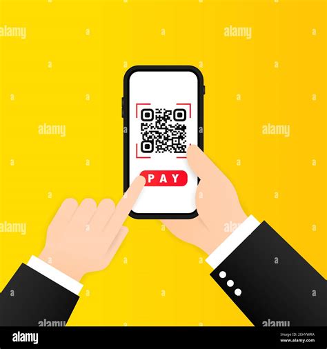 Scan QR Code To Pay With Mobile Phone Smartphone Scanning QR Code Barcode Verification