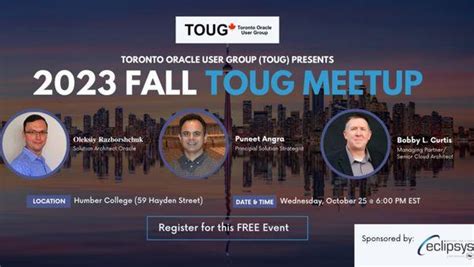 Kosseila H On Linkedin Toug 2023 Fall Meetup Post Oracle Cloud World Conference Wed Oct 25…