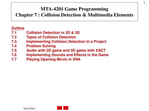 PPT Outline Collision Detection In D D Types Of Collision Detection PowerPoint