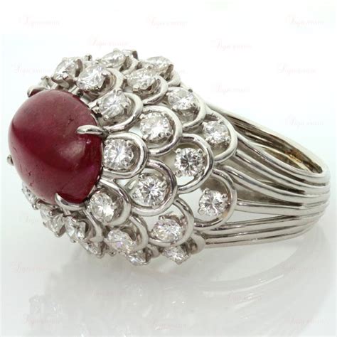 David Webb Ruby Diamond Platinum Dome Ring For Sale At 1stdibs Ruby Webb