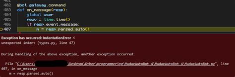 Exception Has Occurred Indentationerror · Issue 209 · Vivinano