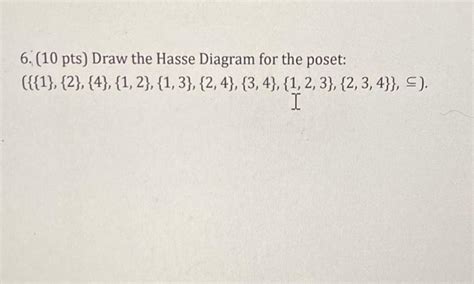 Solved 610 Pts Draw The Hasse Diagram For The Poset