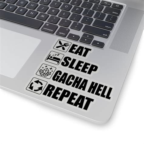 Eat Sleep Gacha Hell Repeat Kiss Cut Stickers Etsy