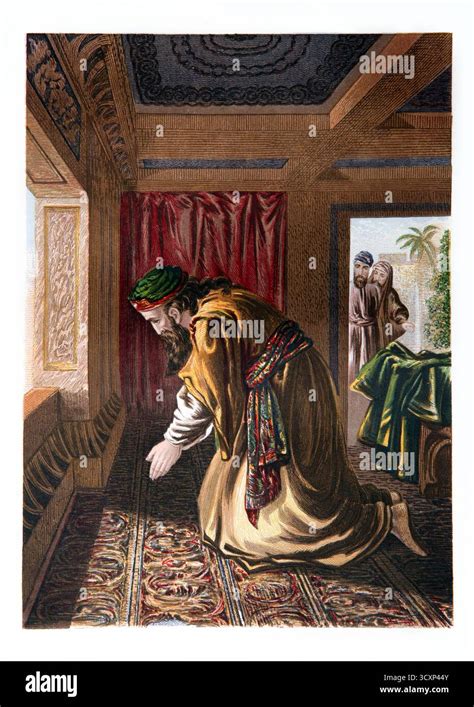 Illustration Of The Prophet Daniel Praying By The Open Window After A