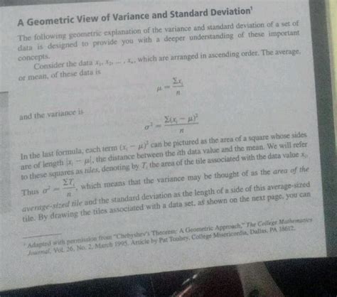 A Geometric View Of Variance And Standard Studyx