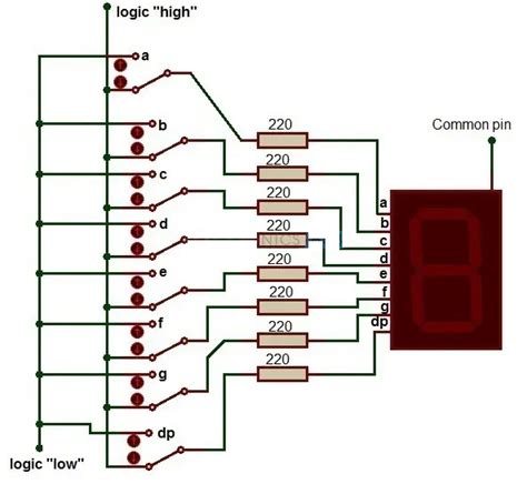7 Segment Display Basics Pinout Types Control And Uses