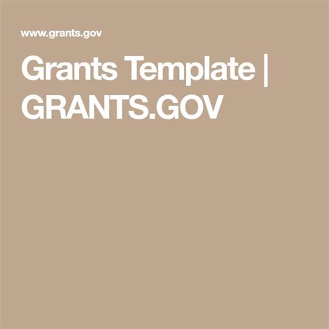Grants Template Grants Gov