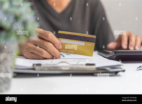 Man Using Credit Card For Online Shopping Internet Banking Store