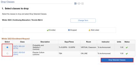 How To Drop A Class Myservicehub Support Toronto Metropolitan