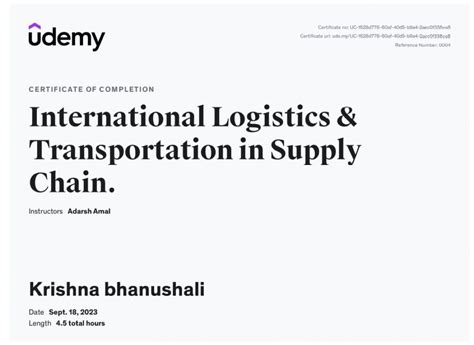 Dear Connections Happy To Share With You All That I Have Completed The International Logistics