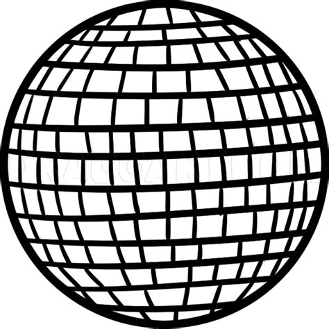 How To Draw A Disco Ball Coloring Page Trace Drawing Art Disco